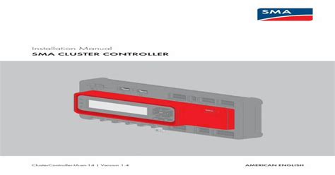 Pdf Installation Manual Sma Cluster Controller · The Cluster