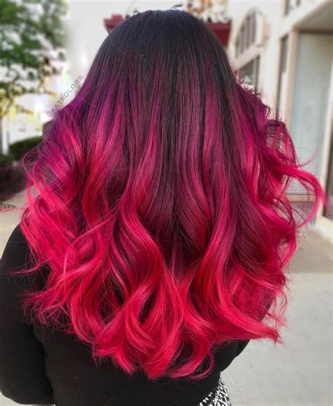 Black And Light Pink Ombre Hair