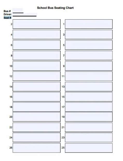 School Bus Seating Chart Template Free Excel Templates