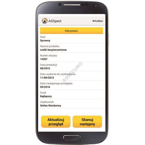 Asspect Nf001 System Nadzoru Nad Wyposażeniem Aplikacja