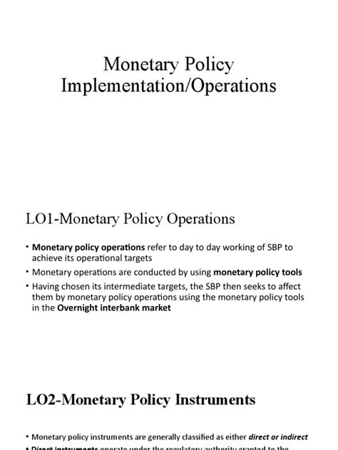 Monetary Policy Implementation And Operations Pdf Open Market