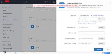 Zoho Creator App Code Sign Error For Ios Devices