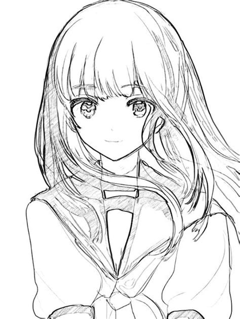 二次元少女眼睛闭着简笔画 简笔画图片大全 蒲城教育文学网