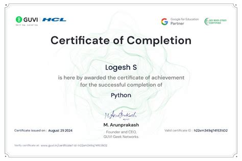 Logesh S On Linkedin Python Learning Guvi Programming Careergrowth