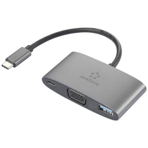Renkforce Usb C Vga Adaptateur X Usb C M Le X Usb C Femelle Power Delivery Vga