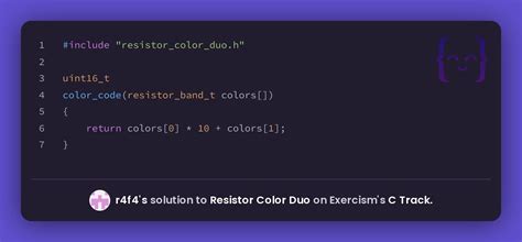 R F S Solution For Resistor Color Duo In C On Exercism