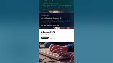 Free Sql Course With Certificate Sql Shorts Techcoderav Youtube