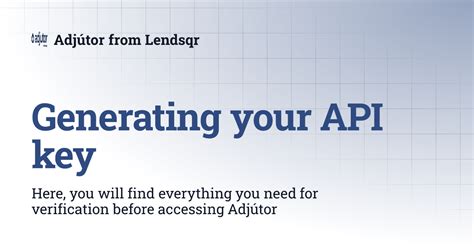 generating your api key adjútor from lendsqr