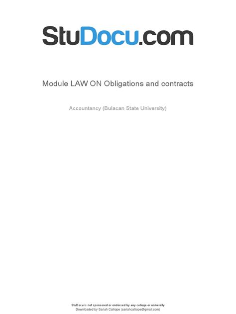 Module Law On Obligations And Contracts Pdf Guarantee Interest