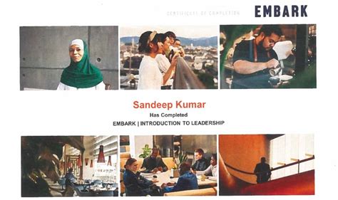Sandeep Kumar On Linkedin Happy To Share That I Have Successfully Completed The Embark Leadership