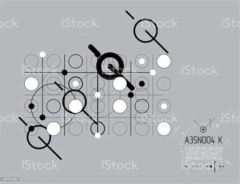 공학 기술 벡터 벽지 원과 선으로 만든 현대 기하학적 예술적 그래픽 구성 서식 파일 및 레이아웃으로 사용할 수 있습니다 추상적인 기술 배경입니다 0명에 대한 스톡 벡터 아트