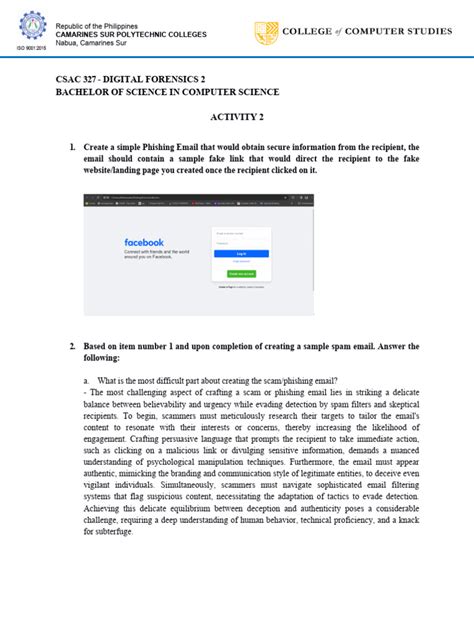 Activity 2digital Forensicsdamotjomarp Pdf Phishing Security