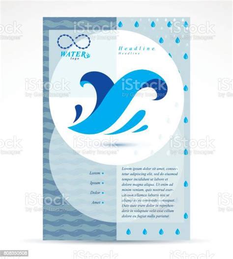 물 치료 회사 프레 젠 테이 션 플라이어입니다 스파 리조트 단체에서 사용 하기 위해 민물 개념적 블루 그래픽 벡터 일러스트 0명에 대한 스톡 벡터 아트 및 기타 이미지