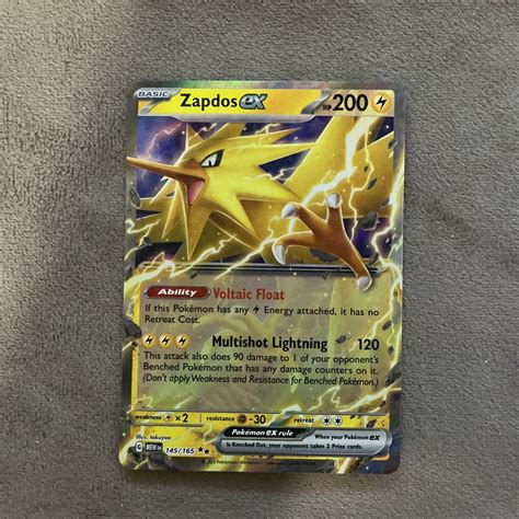 Zapdos Ex 2023 Scarlet And Violet 151 145165 Double Rare Raw Tcg Near Mint Price Guide
