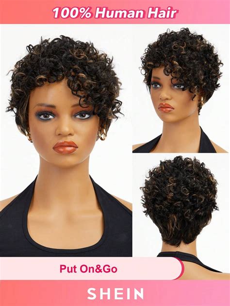 Halloween Afro Kinky Curly Wig Piano Color With Bangs Wear To Go Human