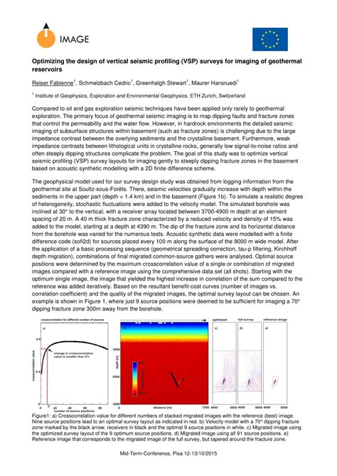 Pdf Optimizing The Design Of Vertical Seismic Profiling Vsp Surveys For Imaging Of