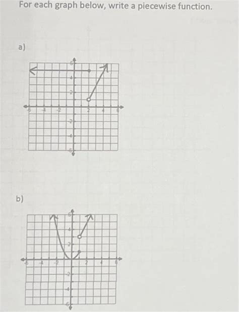Solved For Each Graph Below Write A Piecewise Function Chegg