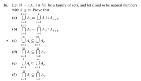 Solved Let A Ai I N Be A Family Of Sets And Let K Chegg Com
