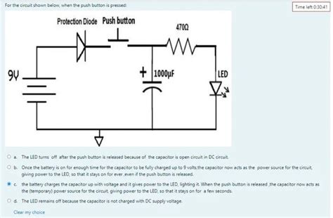 Solved For The Circuit Shown Below When The Push Button Is Chegg