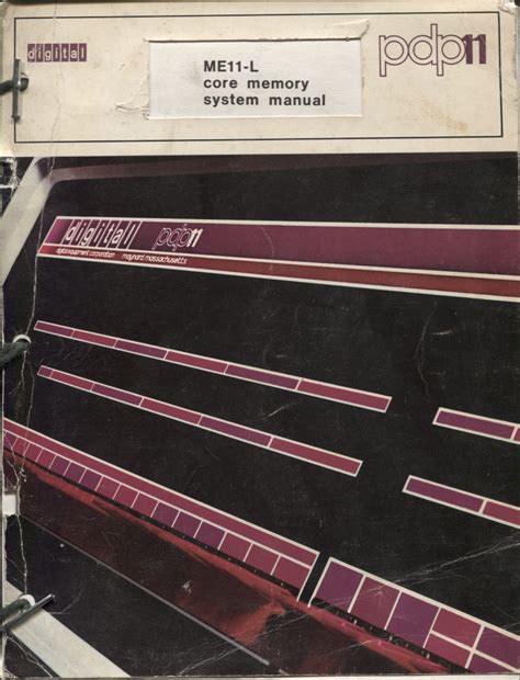Digital Micro Pdp11 System Me11 L Core Memory System Manual Manual Computing History