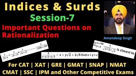 Indices And Surds 7 Rationalization Part Ii Youtube
