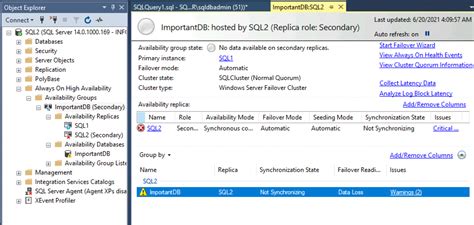 Sql Alwayson The Secondary Database Is Not Joined To The Availability Group It Blog