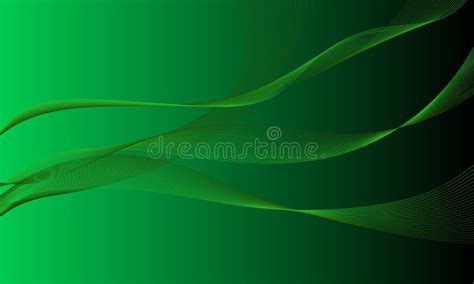 Green Smooth Lines Wave Curves With Gradient Abstract Background Stock