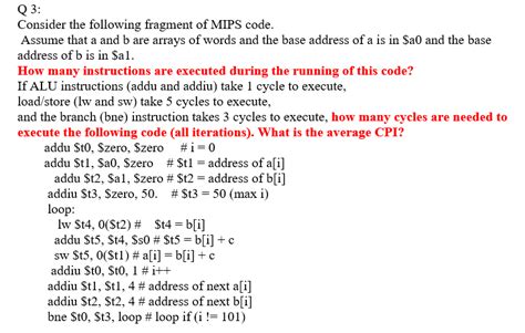 Solved Q Consider The Following Fragment Of MIPS Code Chegg