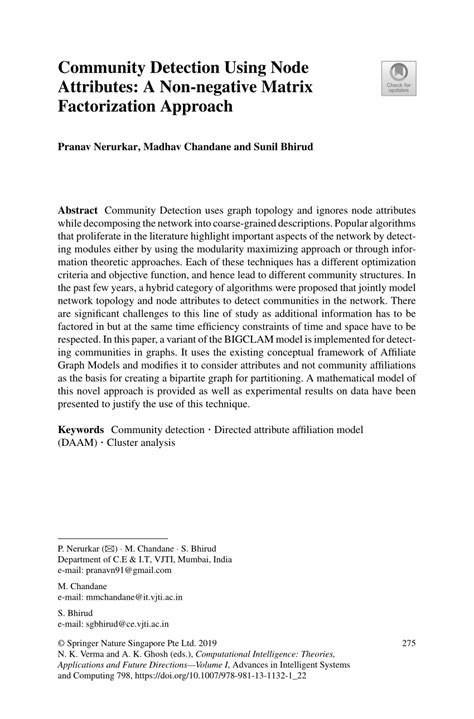 pdf community detection using node attributes a non negative matrix