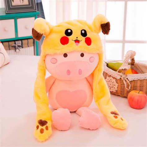 Светящаяся шапка с двигающимися ушками желтая Купить в интернет