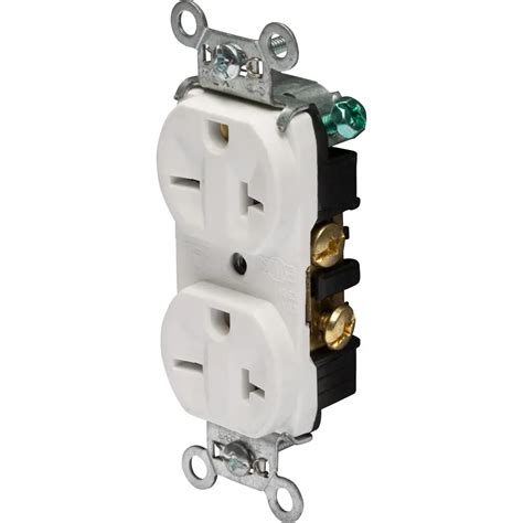 20a 250v Nema 6 20r Heavy Duty Spec Grade Duplex Receptacle White