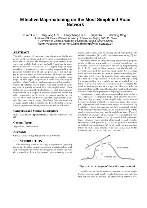 Pdf Effective Map Matching On The Most Simplified Road Network