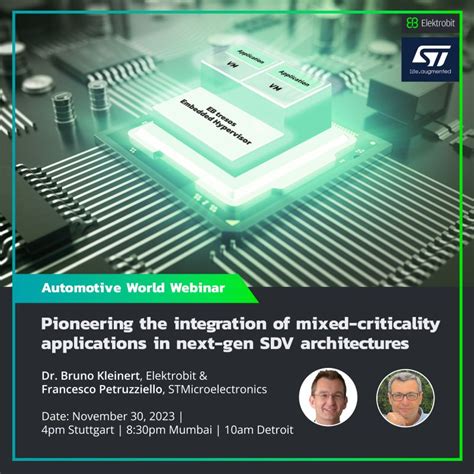 Elektrobit Stmicroelectronics Automotiveindustry Sdv Softwaredefinedvehicle Elektrobit