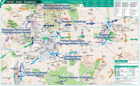 Карта сеула с достопримечательностями