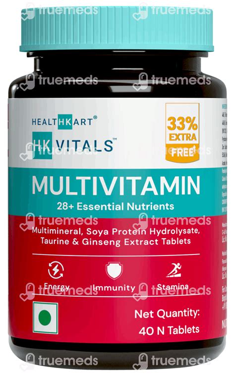 Hk Vitals Multivitamin 28 Essential Nutrients Tablet 40 Uses Side