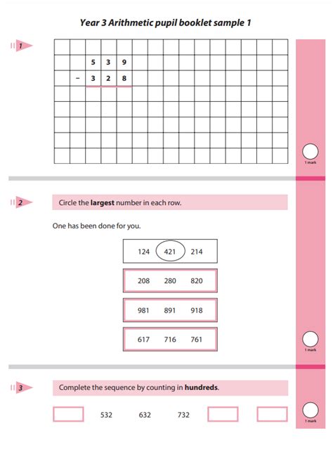 Year 3 Summer Maths Arithmetic Pupil Booklet Pack Nfer