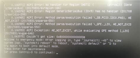 Ubuntu Got Stuck In Emergency Mode With Acpi Error Unix And Linux