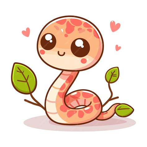 Cute Snake In Cartoon Style Vector Illustration On White Background