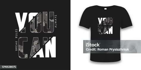 티셔츠 모형에 티셔츠 디자인을 위한 니트 위장 슬라이스 슬로건 규칙을 어기고 있습니다 니트 카모와 군사 및 군대 스타일의 티셔츠를위한 타이포그래피 그래픽 벡터 0명에 대한