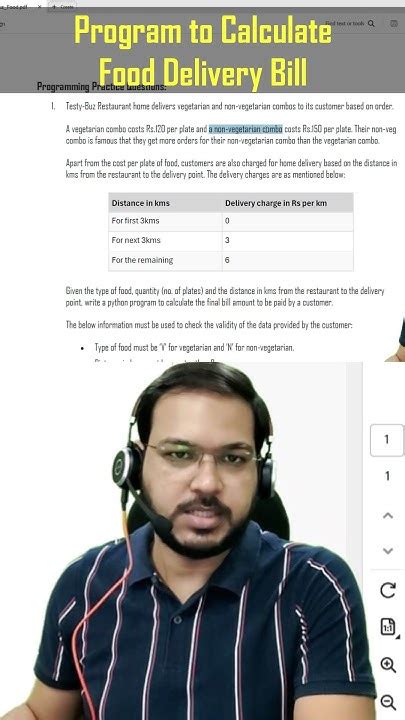 Python Program To Calculate Food Delivery Bill Codewithdaneyal Youtube