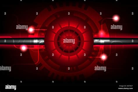 Red Lighting Circuit Technology Backgroundtechnology Abstract Vector
