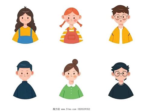 卡通人物男女可爱头像卡通人物头像图片素材 花瓣网