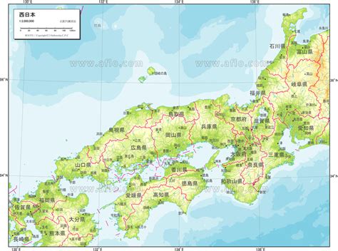 西日本 地勢図 ベクター地図素材のダウンロード販売 アフロモール
