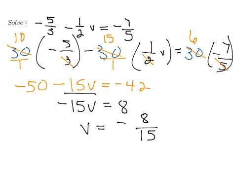 Solve Equation With Fraction Coefficients Math Algebra Linear