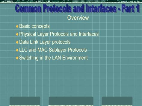 Ppt Overview Basic Concepts Physical Layer Protocols And Interfaces
