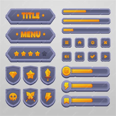 Premium Vector Fantasy Game Ui Kit Collection