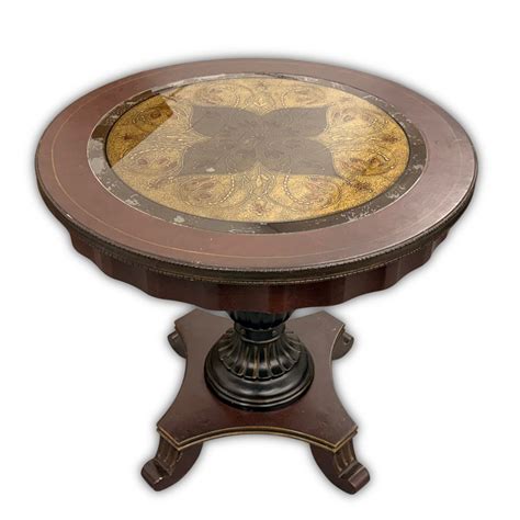 Rust Belt Revival Online Auctions Italian Style Inlaid Pedestal Table