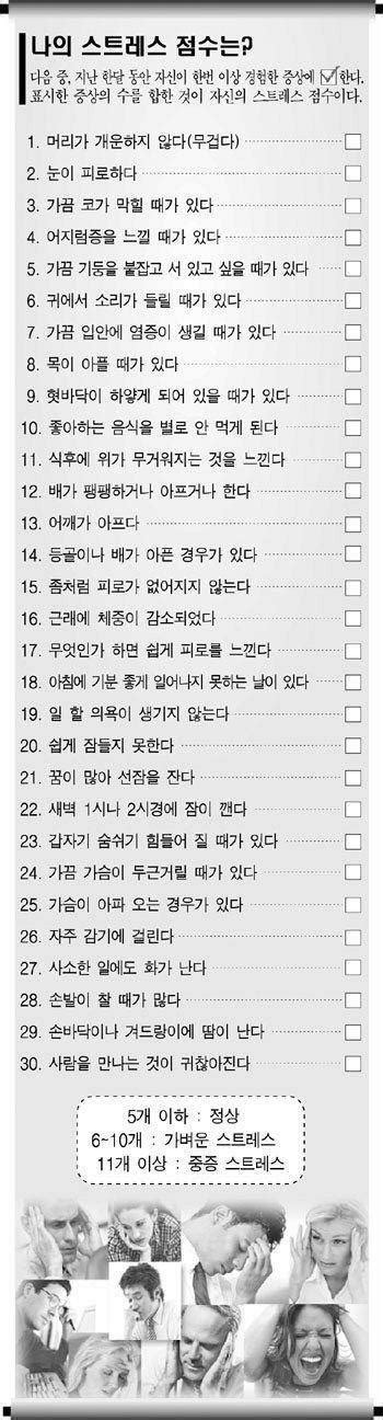 나의 스트레스 점수는 체크리스트 엽기사진실 이종격투기
