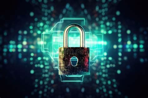 Digital Padlock A Cyber Security Network And Data Protection Technologies Generative Ai Stock