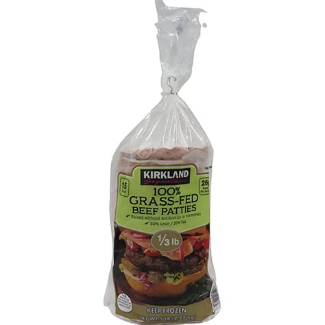 Kirkland Signature Beef Grass Fed Patties Ground Meat Hames Corporation